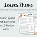 Leaves Theme Preschool Curriculum Printable | Homeschool Lesson Plan ...