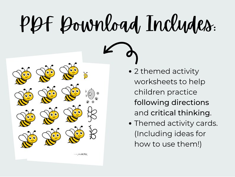 Bee Theme Printable Activity Worksheets No Prep Preschool - Etsy