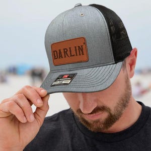 Darlin' Hat | Darlin' Trucker Hat | Darlin' Baseball Cap | Darlin' Leather Patch Hat Cap - Etsy