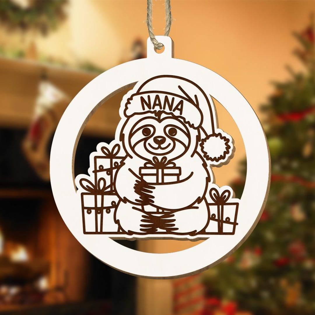 Personalized Sloths Christmas Ornament, Acrylic Ornament, Cute Animal ...