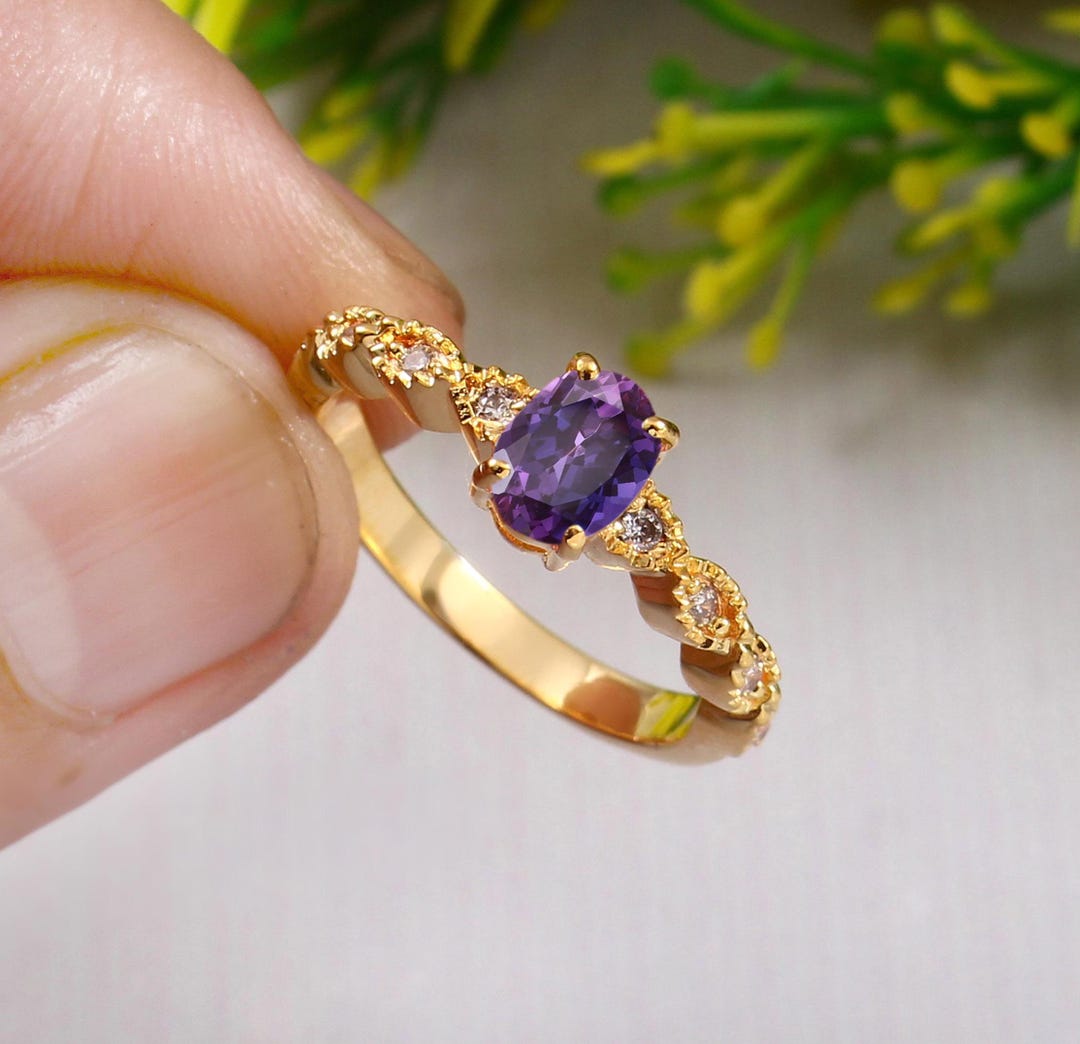 Oval Taaffeite Sapphire Ring Purple Pink Sapphire Ring Transparent ...