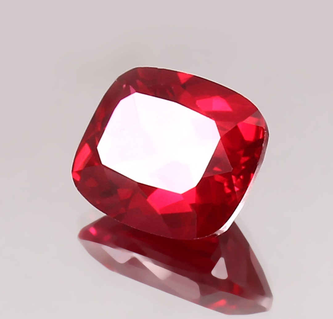 AAA 6.15 Crt Flawless Mozambique Ruby Loose Gemstone Cut, Cushion Blood ...