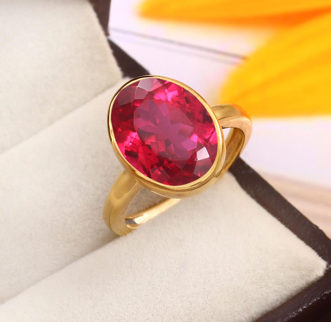 Mozambique Ruby Ring Oval Red Ruby Gemstone Rings, July Birthstone ...