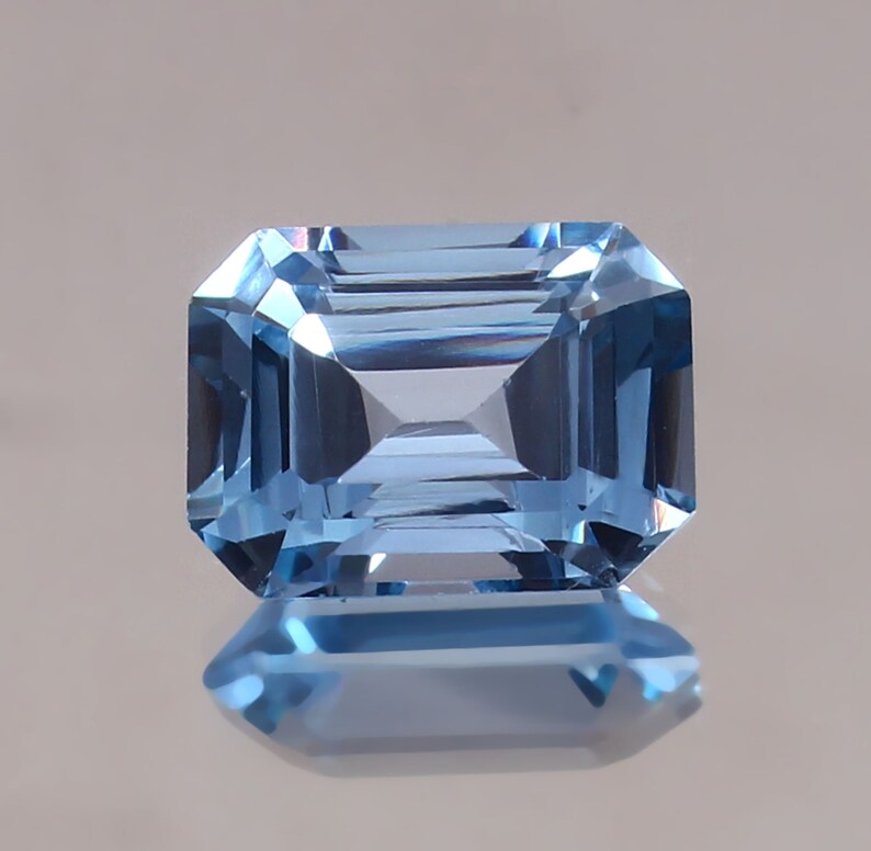 9 Carat Brazilian Blue Aquamarine Radiant Cut Gemstone - Etsy