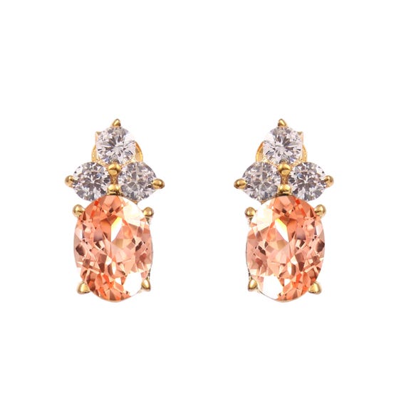 Peach sapphire earrings store
