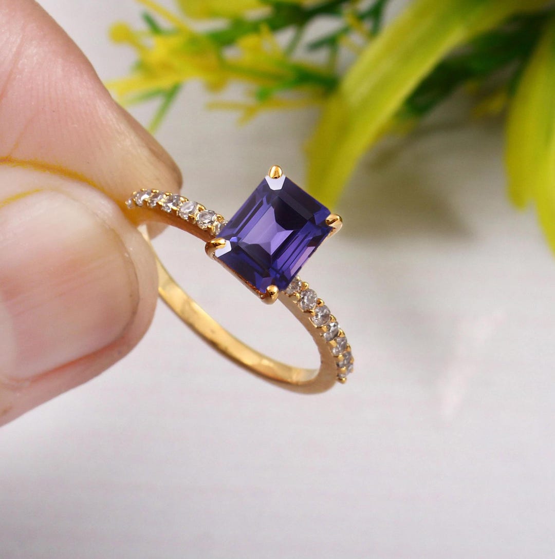 Natural Taaffeite Sapphire Ring Purple Pink Sapphire Sapphire Radiant ...