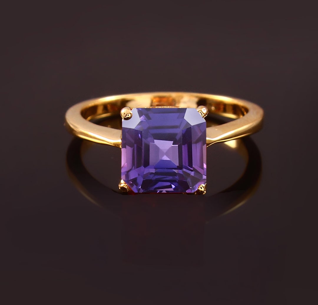 Ceylon Taaffeite Sapphire Ring Purple Pink Sapphire Sapphire Asscher ...