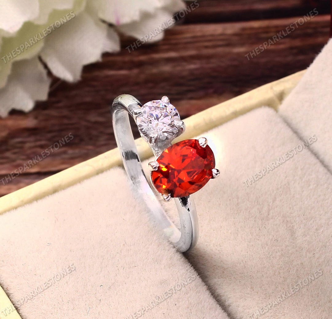 Fanta Orange Sapphire Ring Natural Sapphire Ring Oval Gemstone Ring ...