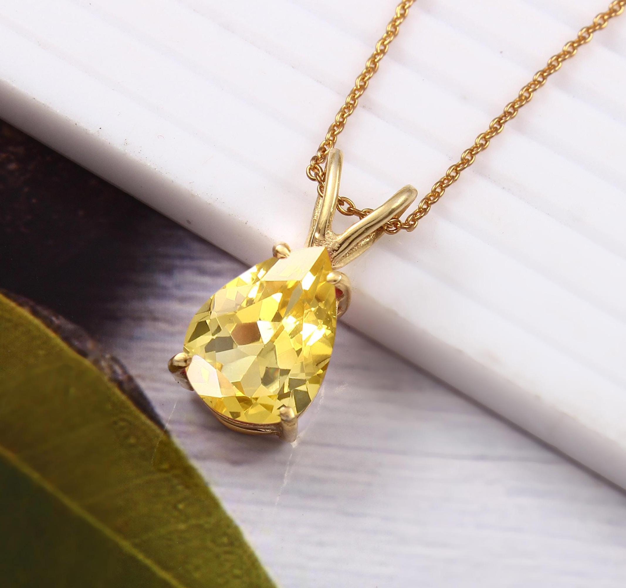 Yellow sapphire pendant store