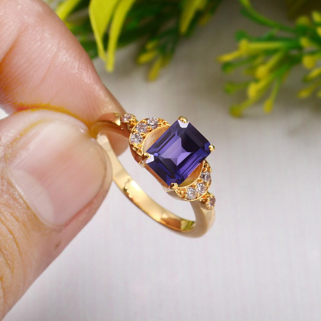 Natural Taaffeite Sapphire Ring Purple Pink Sapphire Sapphire Radiant ...
