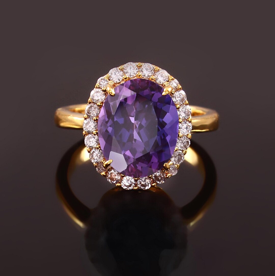 Oval Taaffeite Sapphire Ring Purple Pink Sapphire Ring Transparent ...