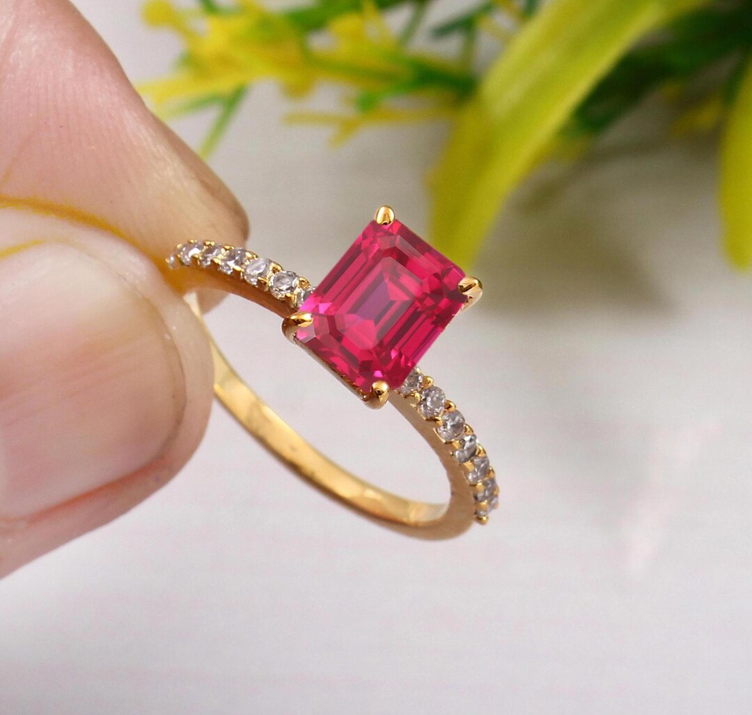 Genuine Ruby Ring Blood Red Ruby Ring Statement Ring Ruby Radiant Ring ...