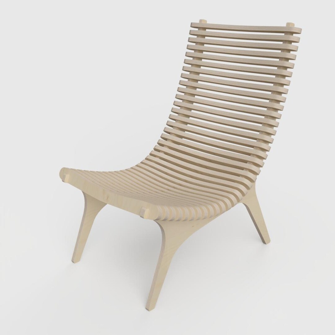 Digital Product Curvy Plywood Chair CNC - Etsy