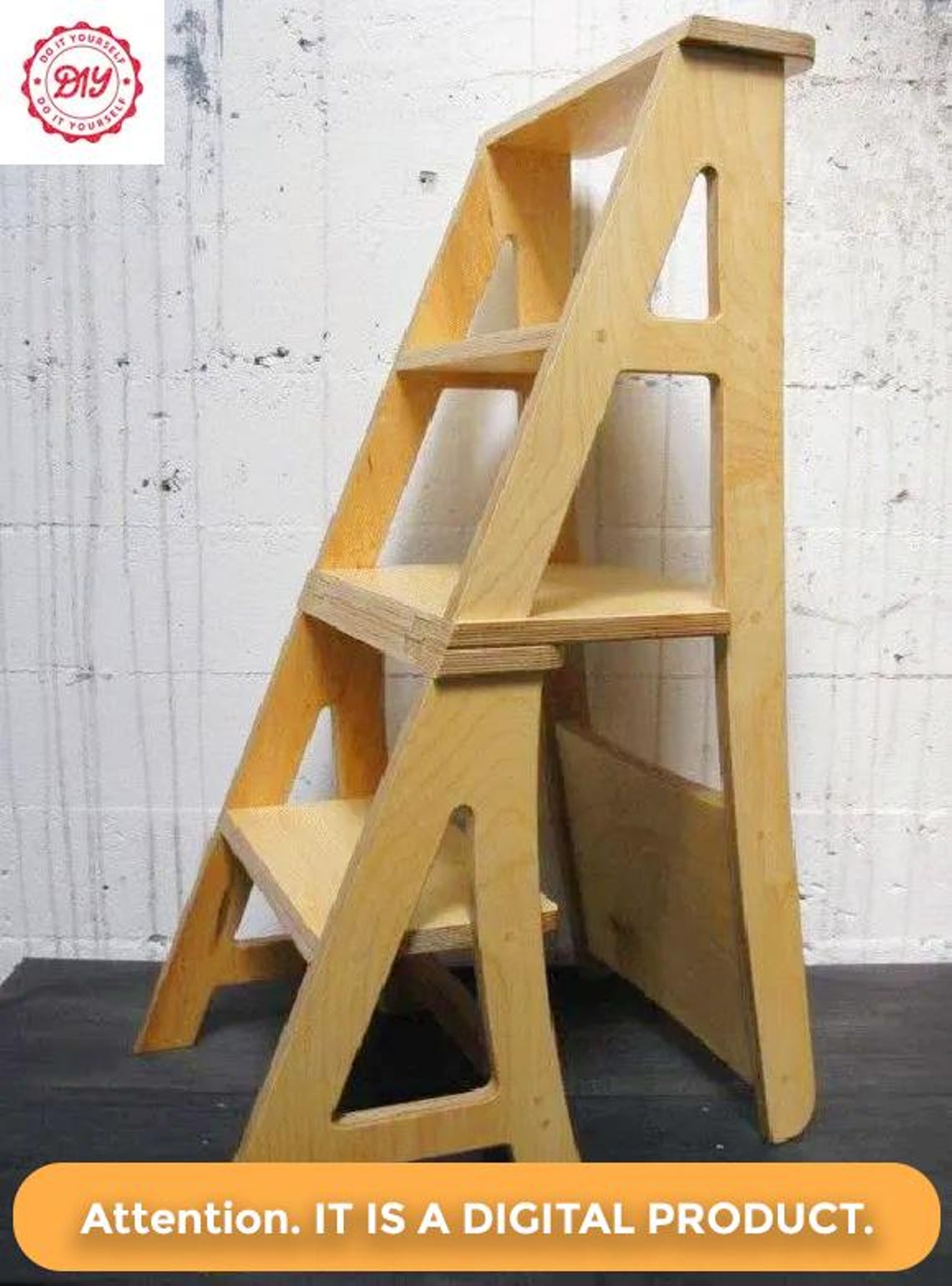 Digital Product - Step Ladder Chair Plans CNC Router Laser DXF File - Etsy