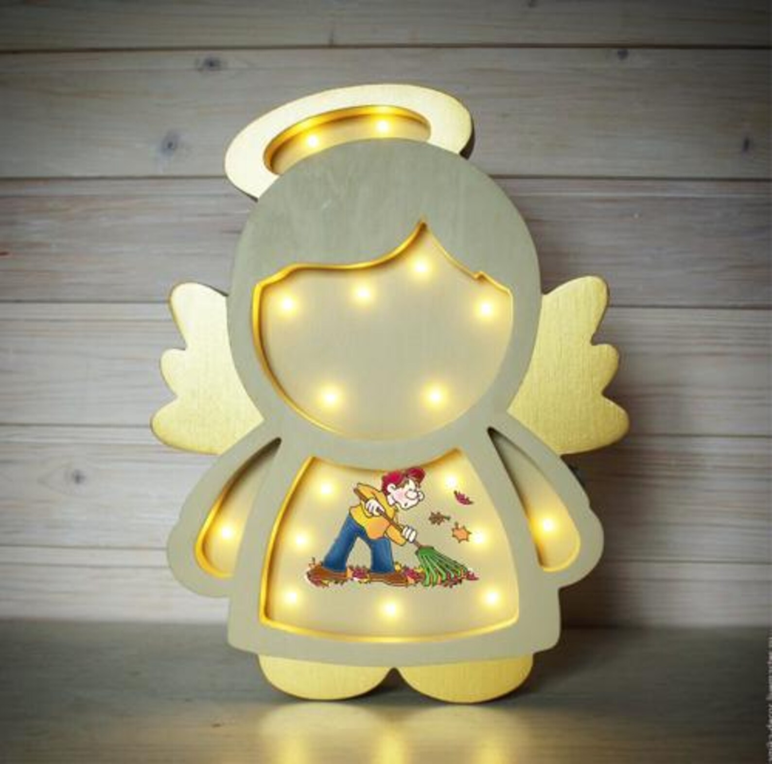 Digital Product - Laser Cut Angel Kids Room Night Light Lamp 5mm - Etsy