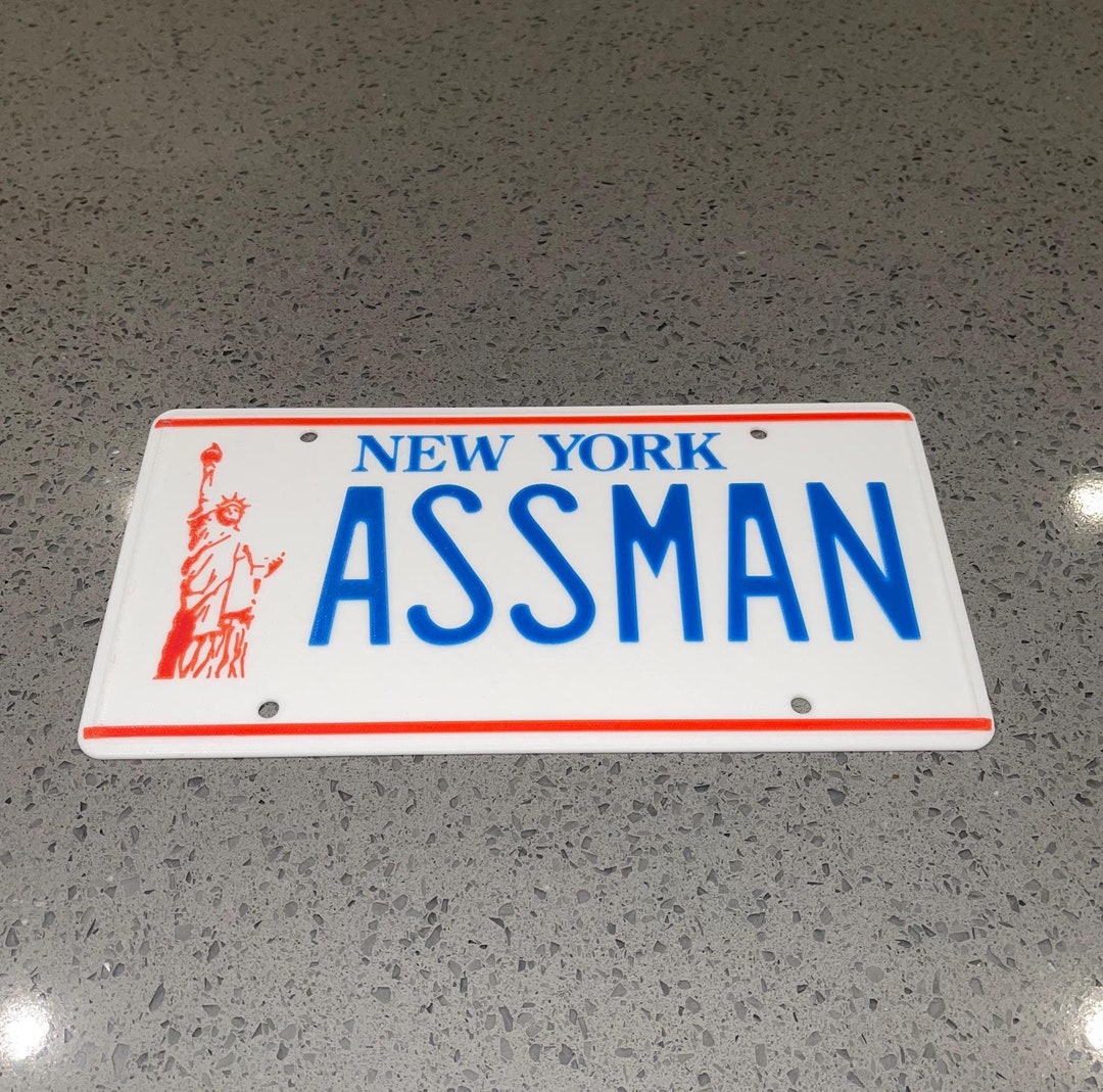Seinfeld Kramer's ASSMAN License Plate Novelty Replica - Etsy
