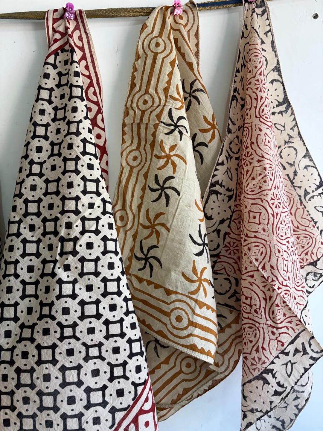 Hand Block Printed Bandana Black Colour Bandana New Dijen - Etsy