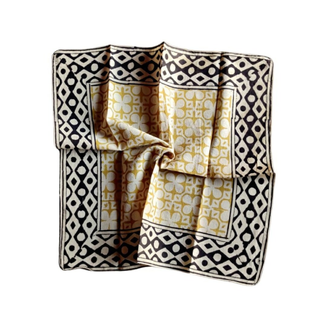 100% Cotton Yellow Bandana, Bohemian Style Cotton Neck Scarf, Boho Soft ...
