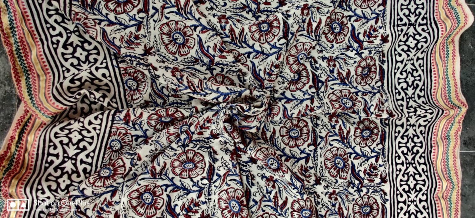 Beautiful Golden Jari Border Hand Block Print Scarves, Handmade Sarong ...