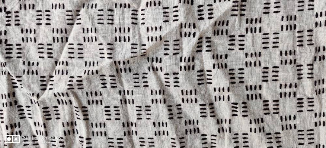 Hand Block Printed Cotton Fabric | Natural Color, Sewing & Quilting - Etsy