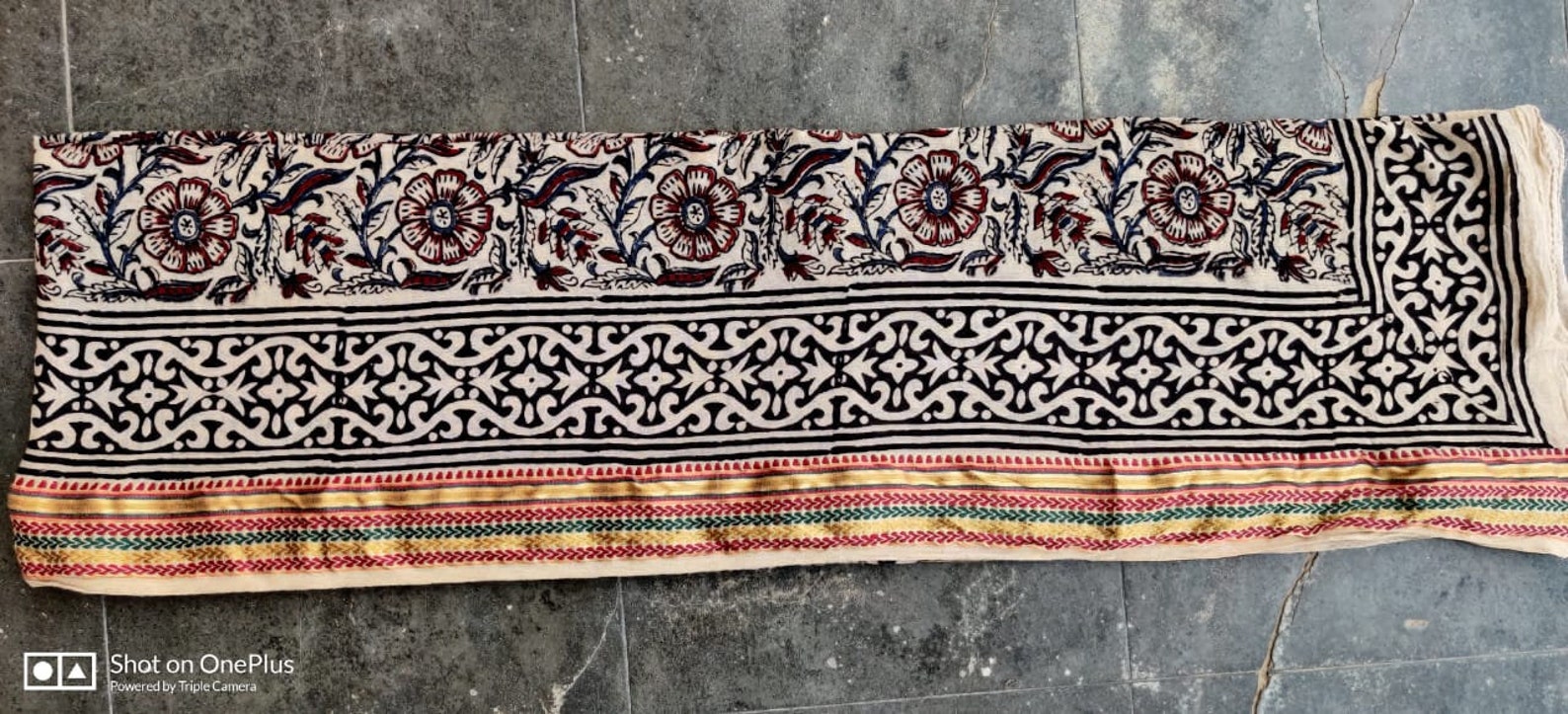 Beautiful Golden Jari Border Hand Block Print Scarves, Handmade Sarong ...