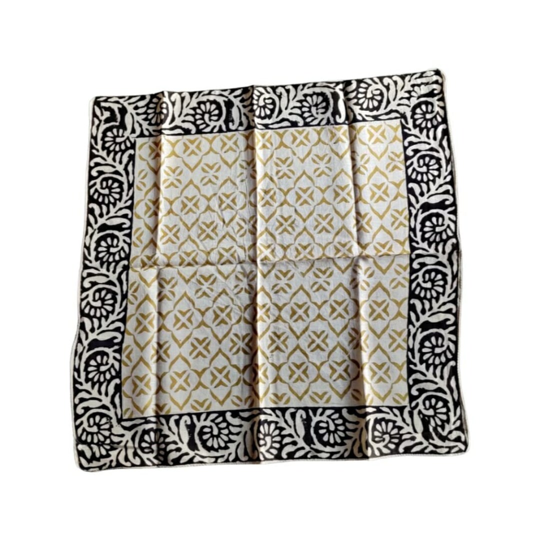 Hand Block Print Cotton Bandana, Bandana Scarf, Geometric Design Scarf ...