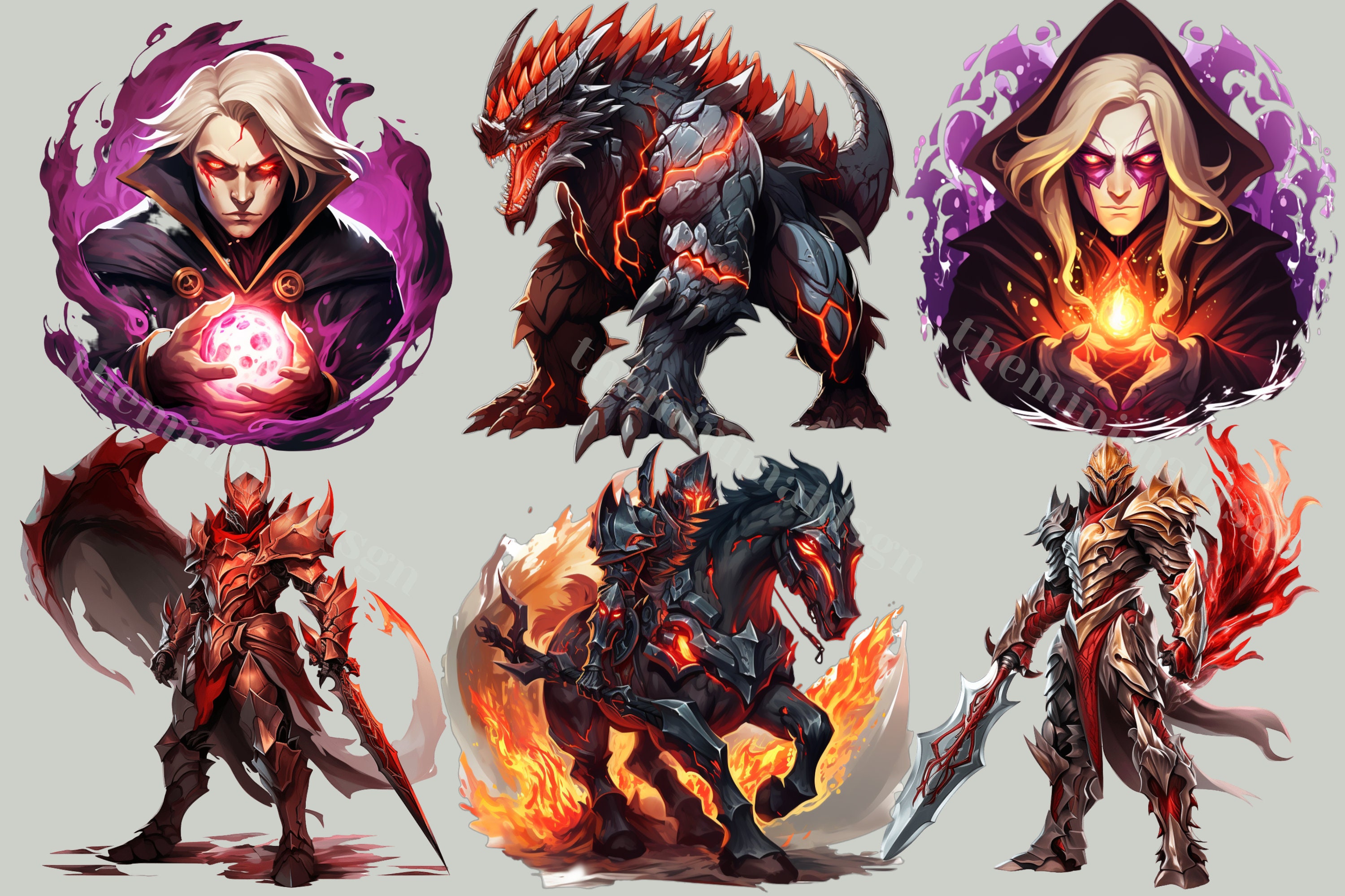 Dota 2 Inspired Clipart Bundle, Mythical, Fantasy, Creatures, Books, Game, PNG, Clipart Bundle ...