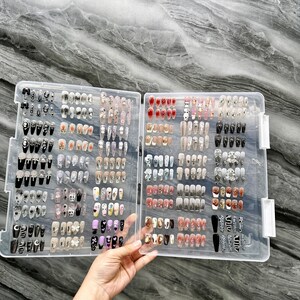 Press on Nail Storage Box Organize Fake Nail Set Acrylic Box Glue on ...