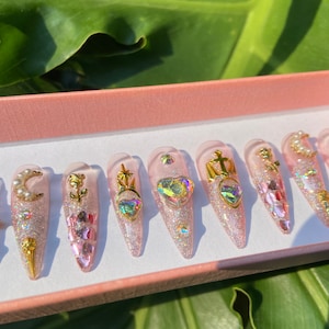 Kawaii Usagi Sailor Moon Nail Moon Prism Nail Sailor Moon 3D Glitter ...