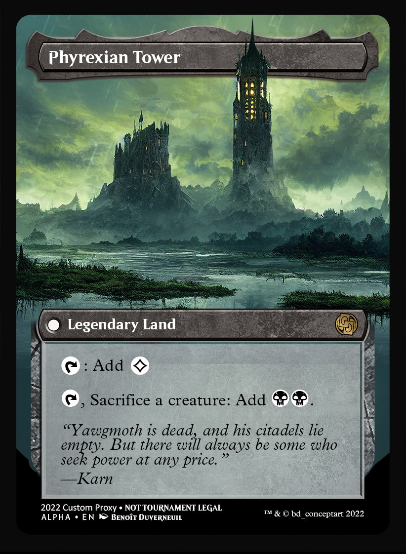 Phyrexian Tower Full ART // Visual Interpretation of Phyrexian - Etsy