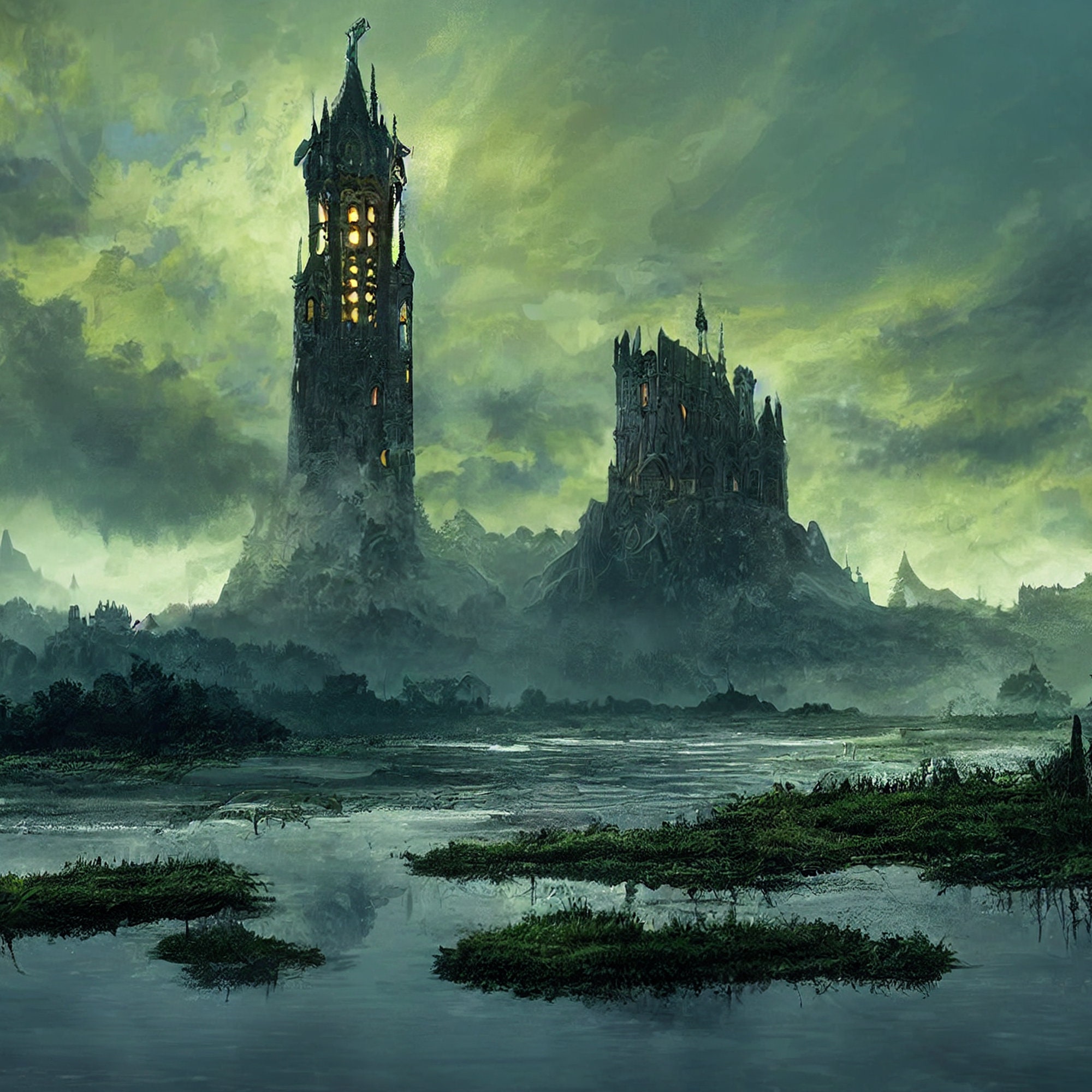 Phyrexian Tower Full ART // Visual Interpretation of Phyrexian - Etsy