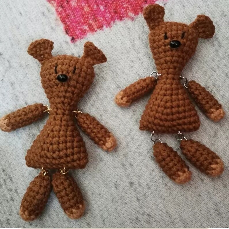 Handmade Crochet Cute Mr Bean Teddy Bear Hanging Keychain - Etsy