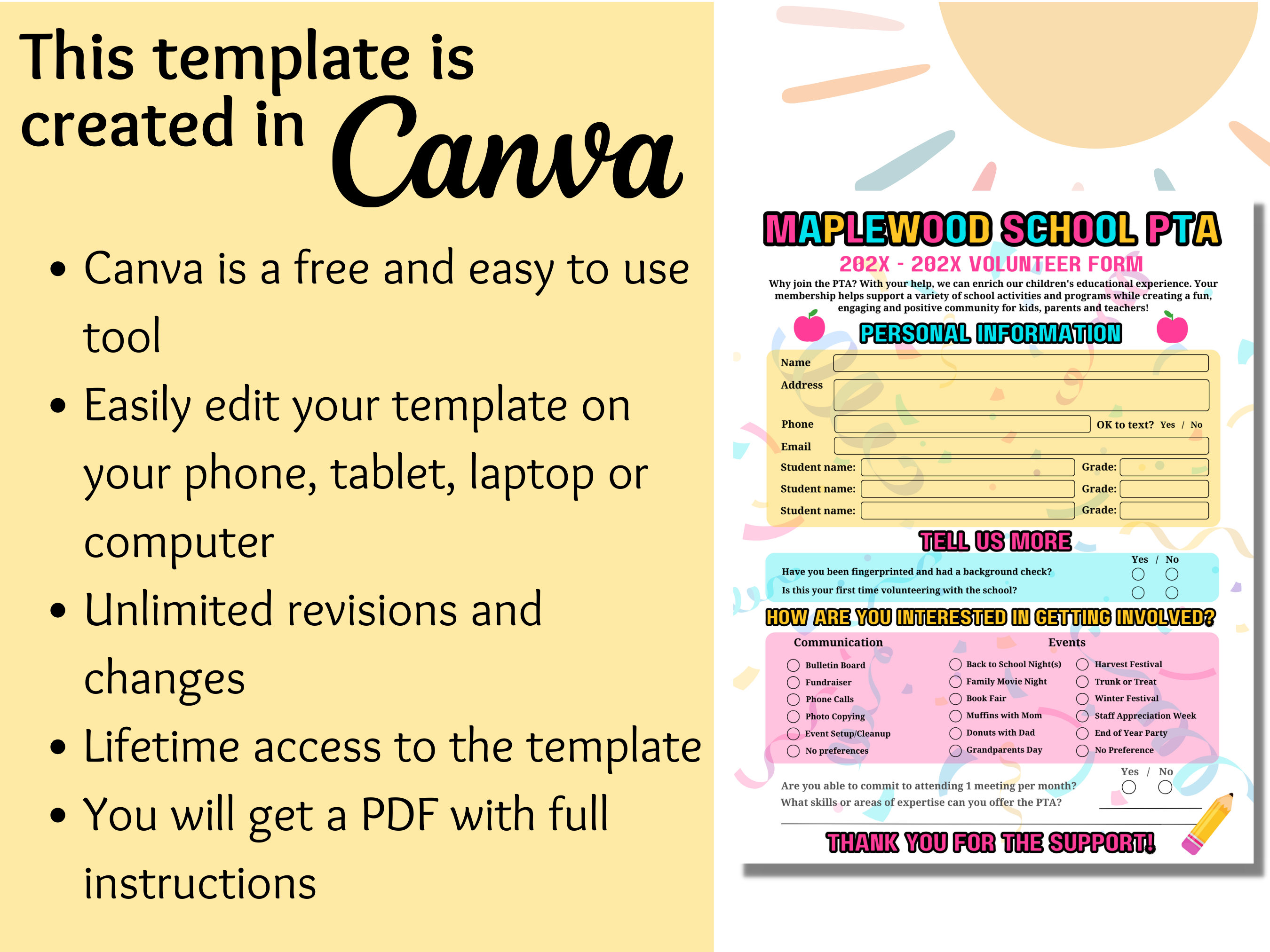 Editable PTA Flyer Bundle PTA Hand Out Templates Pta Calendar - Etsy