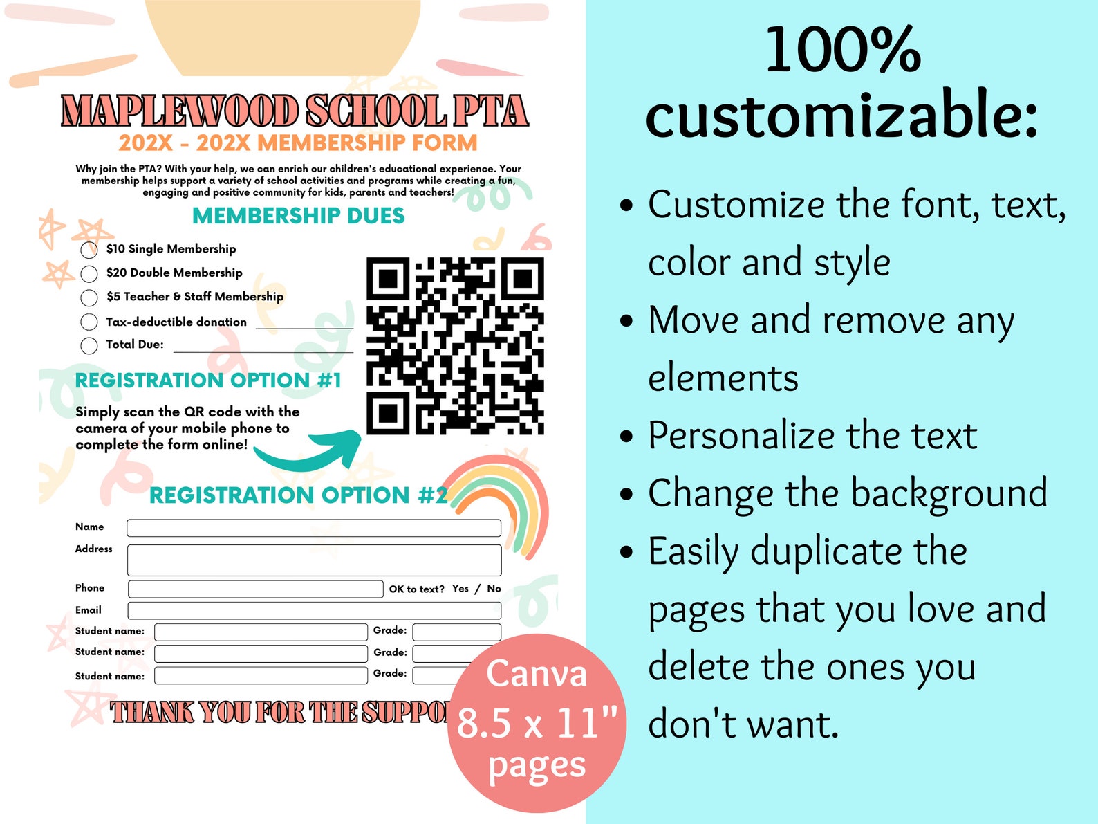 Editable PTA Flyer Bundle, School Event Templates (canva) - Etsy