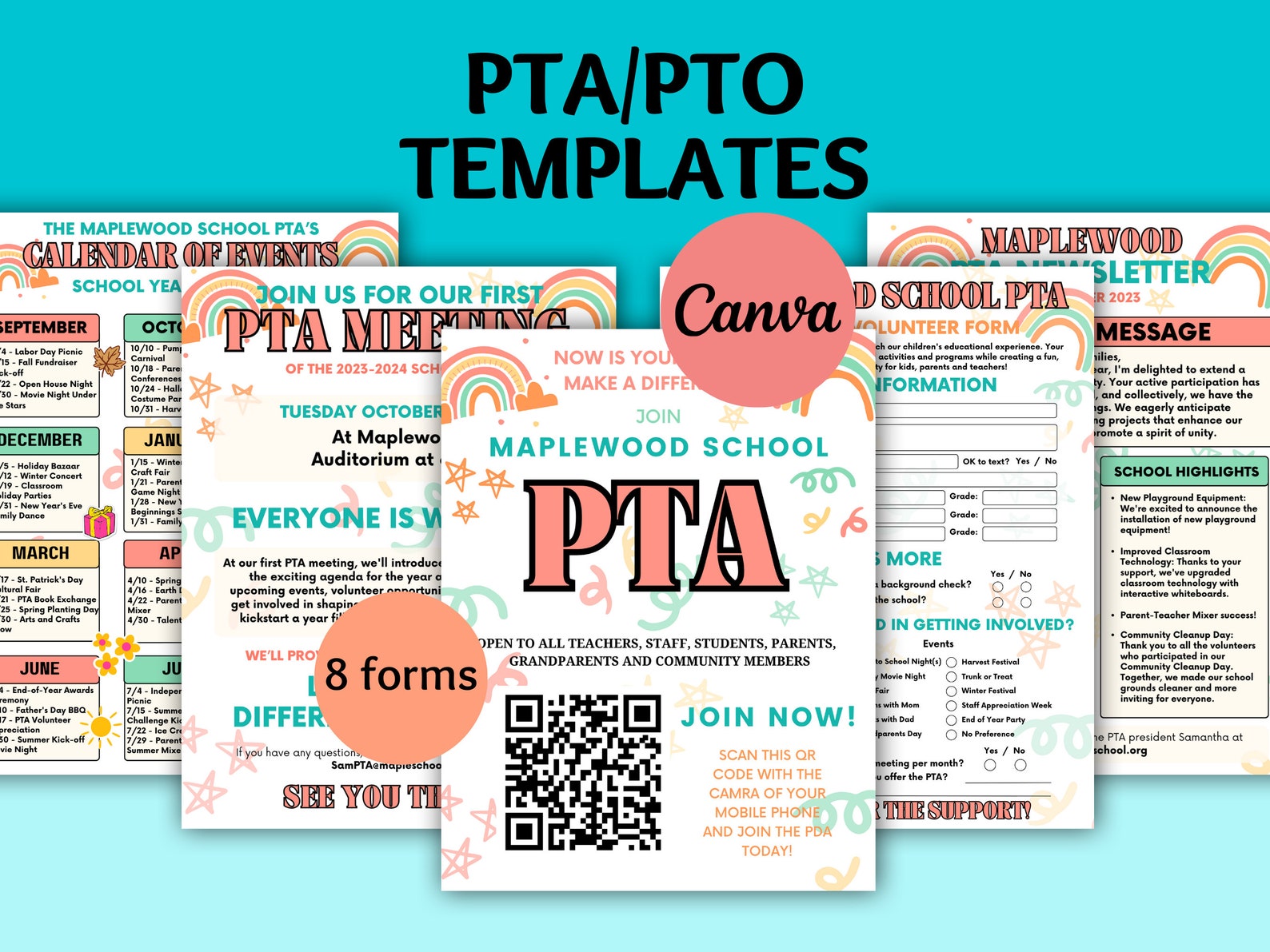 Editable PTA Flyer Bundle PTA Hand Out Templates Pta Calendar Flyer Why ...