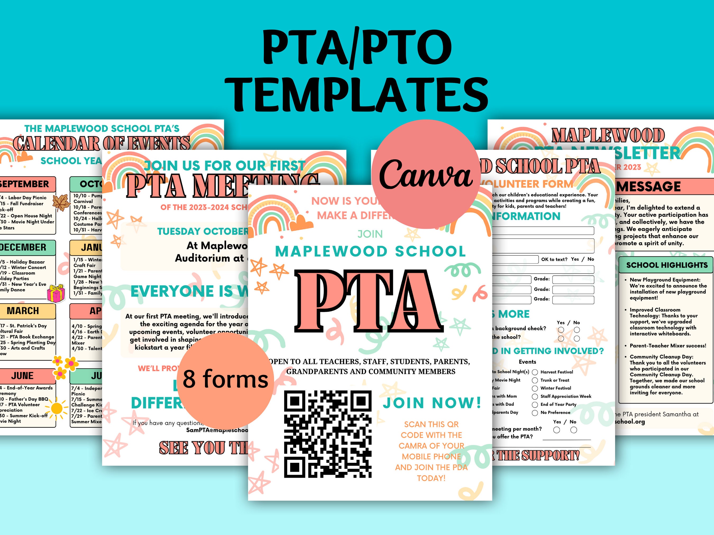 Editable PTA Flyer Bundle PTA Hand Out Templates Pta Calendar Flyer Why ...