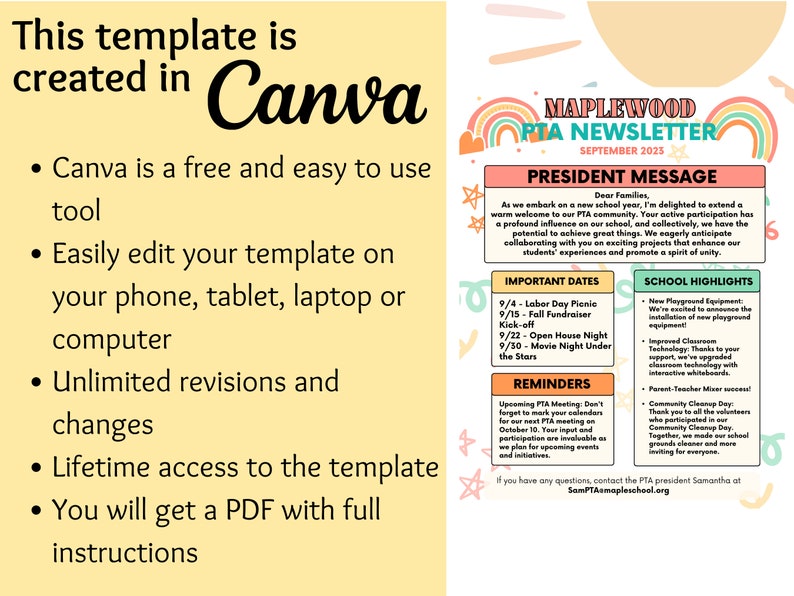 Editable PTA Flyer Bundle, School Event Templates (canva) - Etsy
