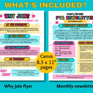 Editable PTA Flyer Bundle PTA Hand Out Templates Pta Calendar - Etsy