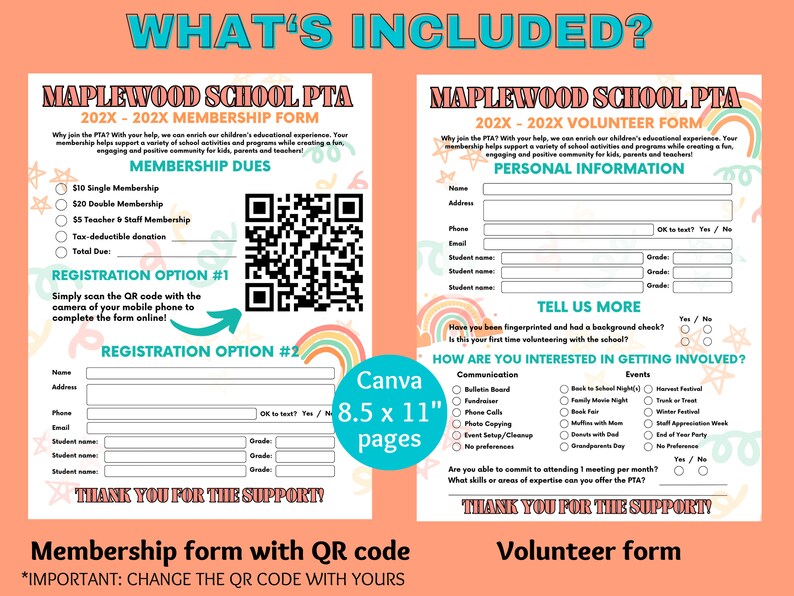 Editable PTA Flyer Bundle PTA Hand Out Templates Pta Calendar - Etsy