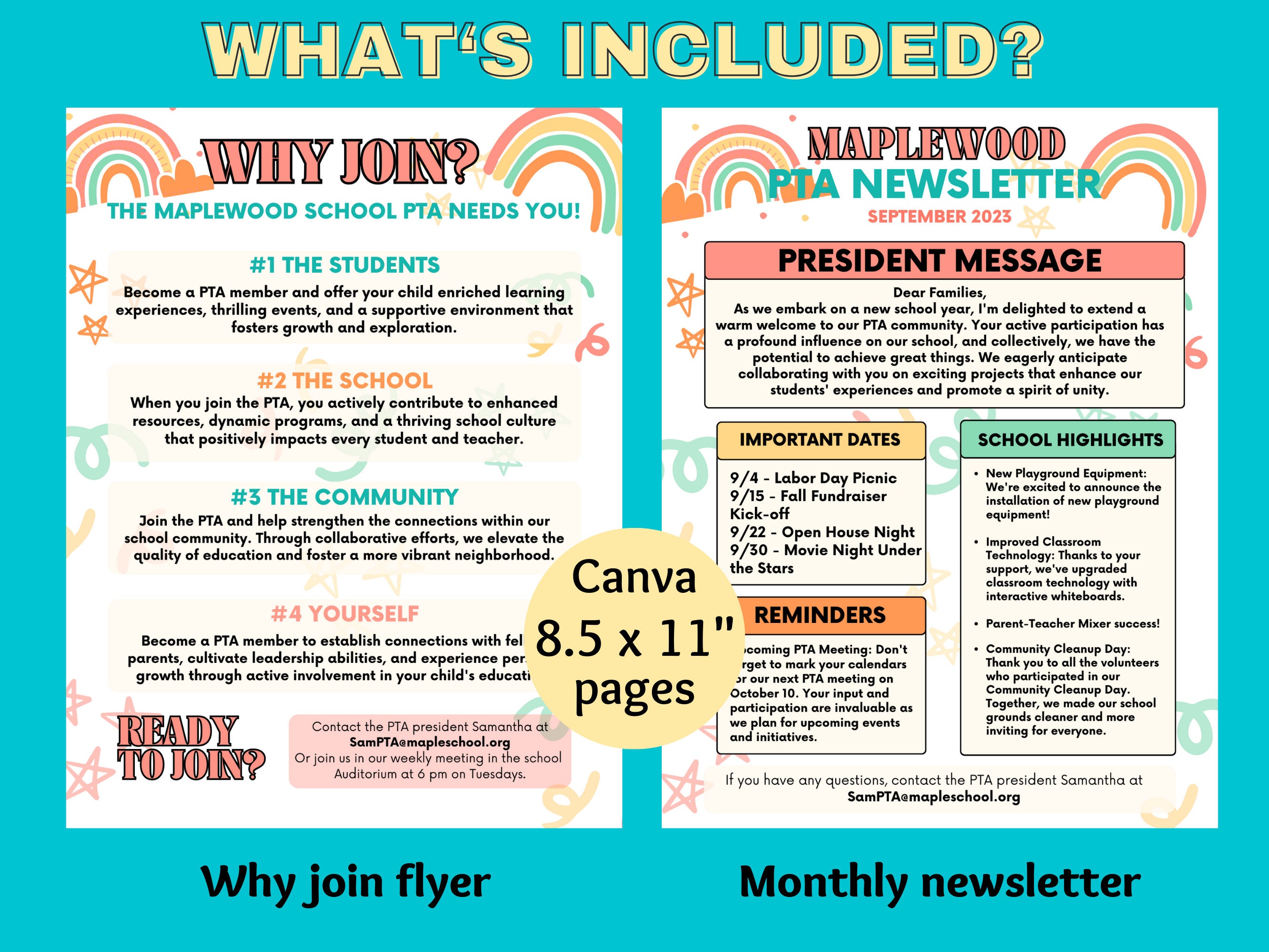 Editable PTA Flyer Bundle PTA Hand Out Templates Pta Calendar Flyer Why ...