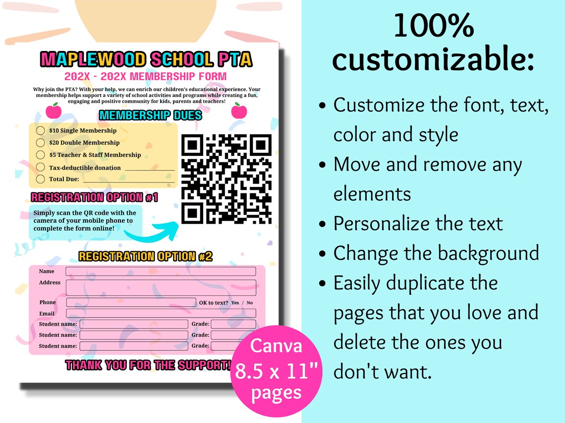 Editable PTA Flyer Bundle PTA Hand Out Templates Pta Calendar - Etsy