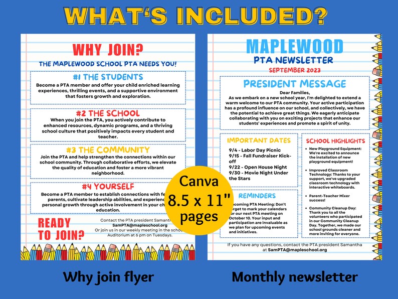 Editable PTA Flyer Bundle PTA Hand Out Templates Pta Calendar Flyer Why ...