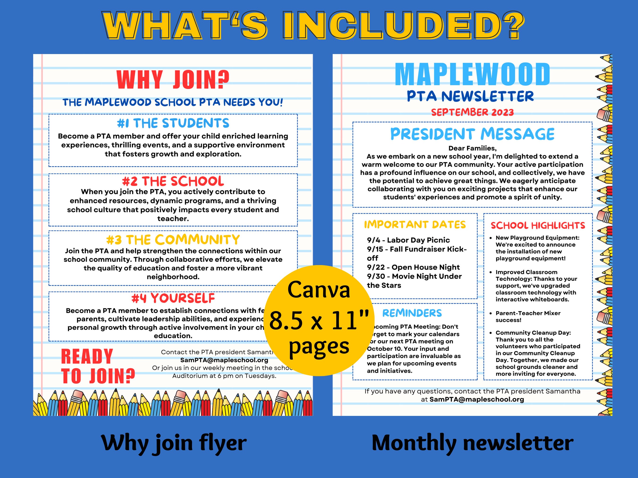 Editable PTA Flyer Bundle PTA Hand Out Templates Pta Calendar Flyer Why ...