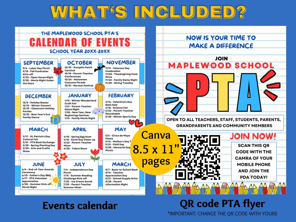 Editable PTA Flyer Bundle PTA Hand Out Templates Pta Calendar Flyer Why ...
