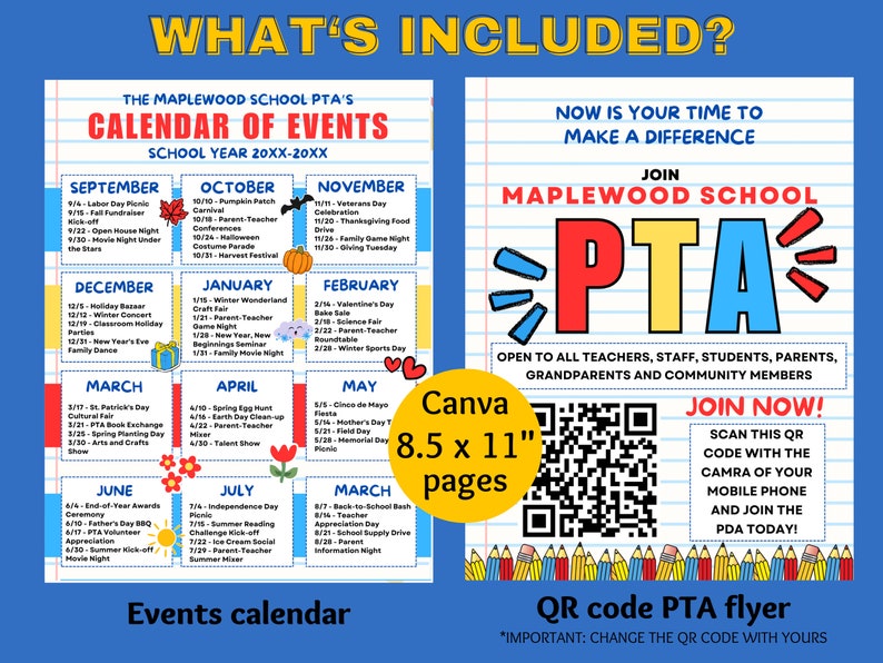 Editable PTA Flyer Bundle PTA Hand Out Templates Pta Calendar Flyer Why ...