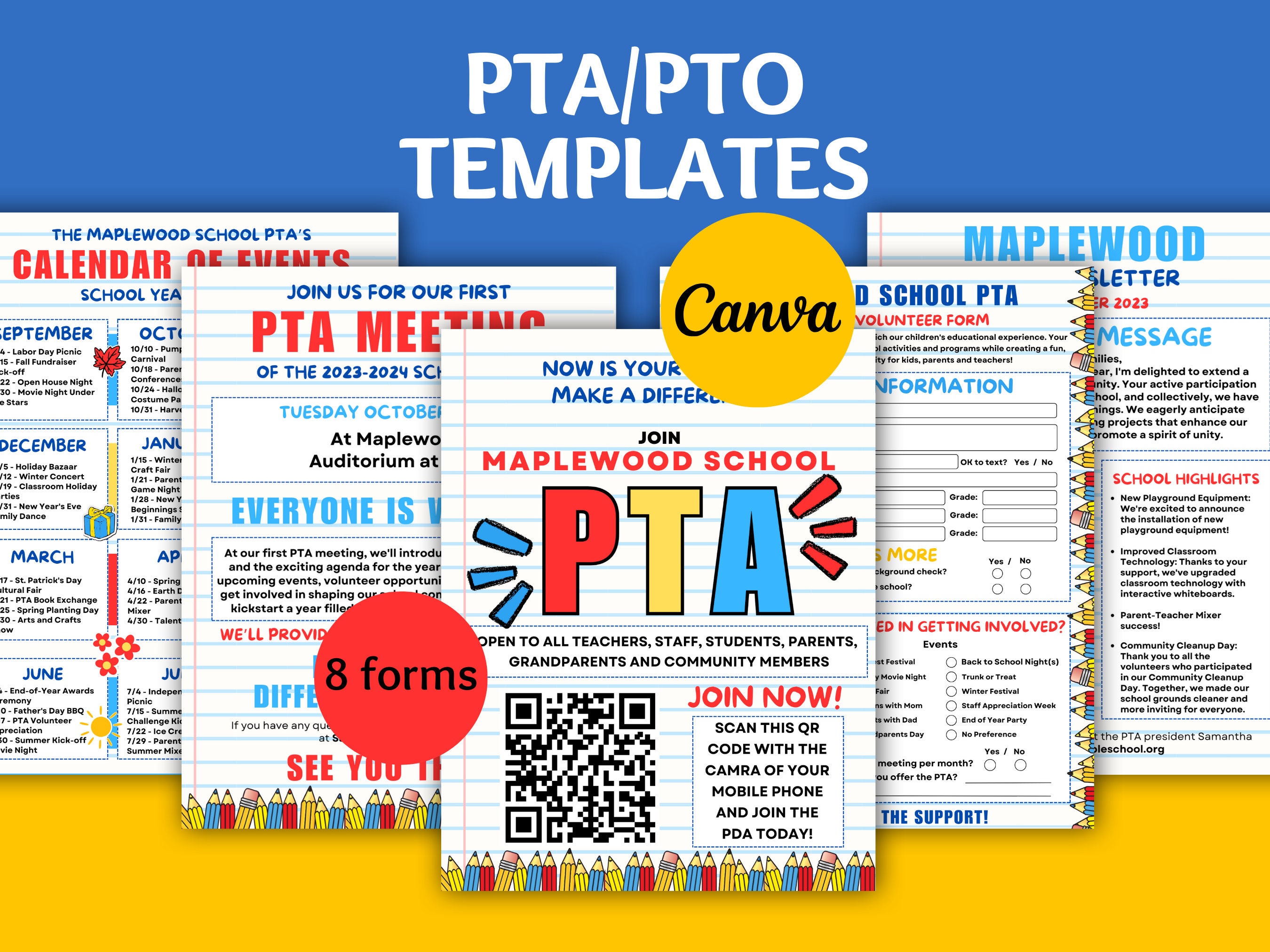 Editable PTA Flyer Bundle PTA Hand Out Templates Pta Calendar Flyer Why ...