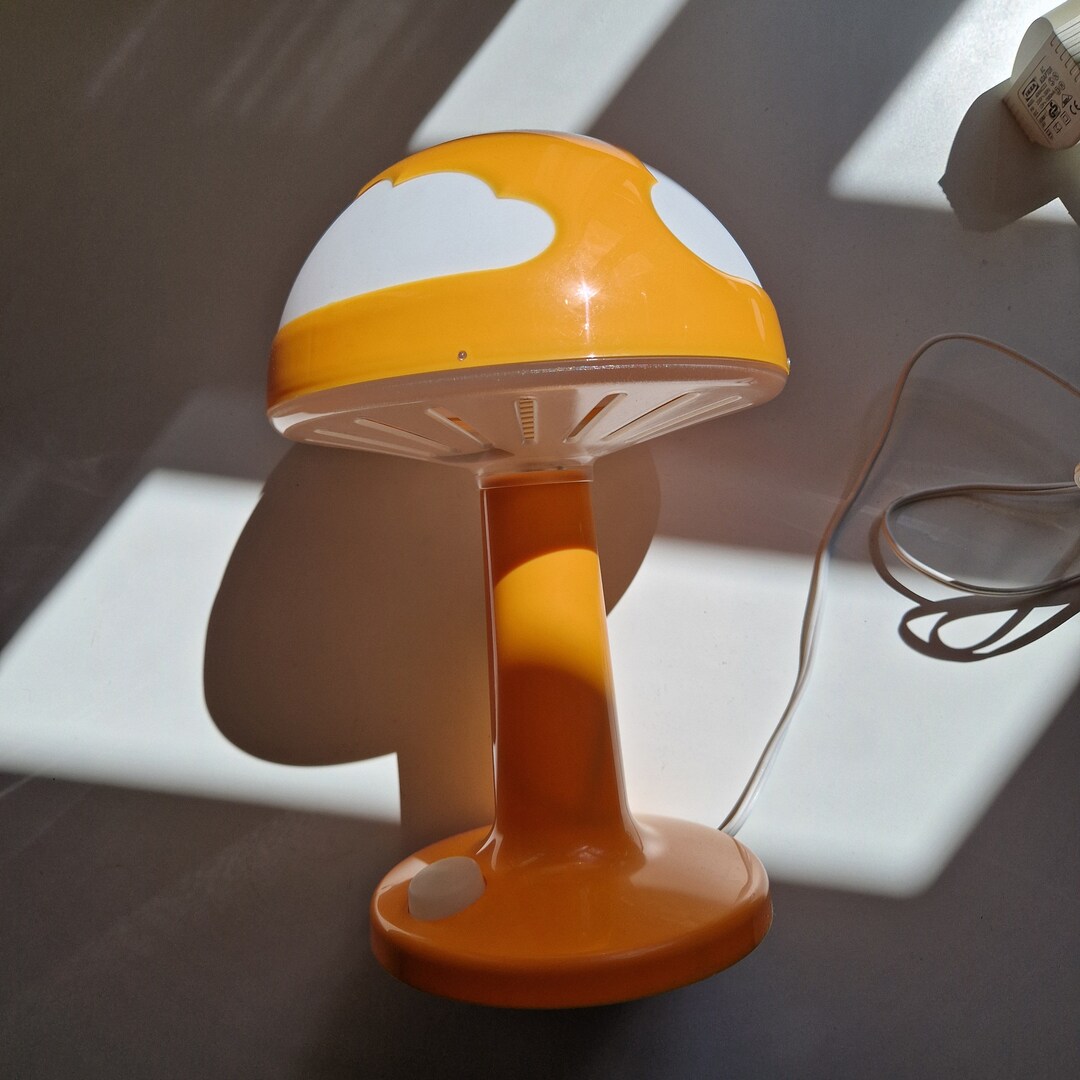 Vintage IKEA Lamp SKOJIG Mushroom Lamp With Orange Clouds Henry Preutz ...