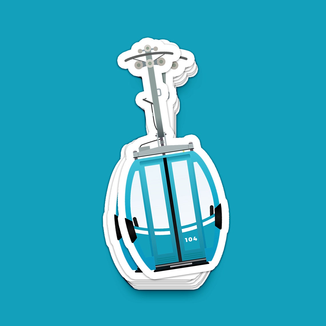 Disney Skyliner Blue Gondola Premium Sticker, Walt Disney World ...