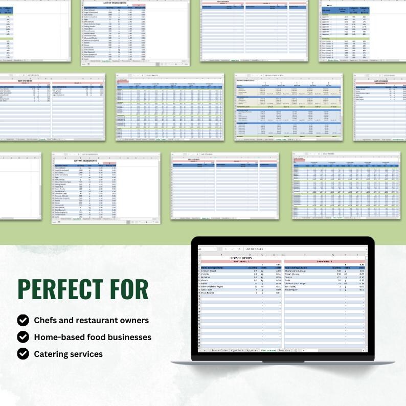 Recipe Cost Calculator, Comprehensive Recipe Management Tool, Food ...