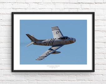 North American F-86 Sabre Wall Art Map Print 2 Options, Sabrejet, USAF ...